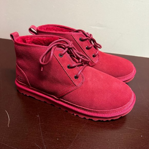 UGG | Shoes | Ugg Mens Red Neumel 3236 Suede Lace Up Round Toe Chukka ...